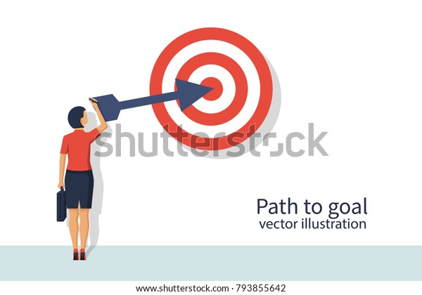 Path Goal Business People Vector Illustration Stock Vector (Royalty ...