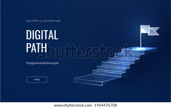 Path Success On Blue Background Staircase Stock Vector (Royalty Free ...