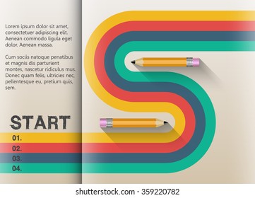 Path Success Retro Graphic Design Stripes Stock Vector (Royalty Free ...