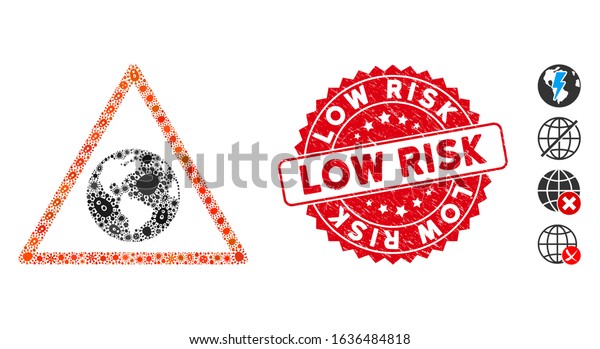 Pathogen Collage Earth Warning Icon Rounded Stock Vector (Royalty Free ...