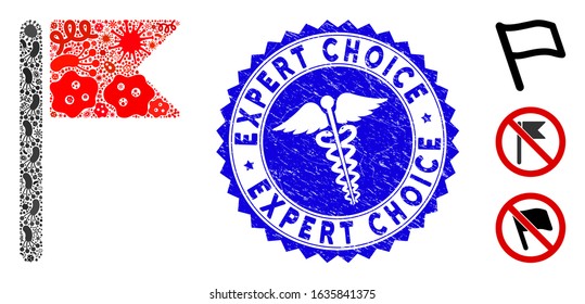Pathogen Collage Flag Icon Round Distressed Stock Vector (Royalty Free ...