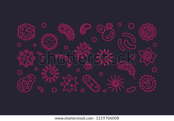 Pathogenicity Horizontal Banner Vector Microbes Viruses Stock Vector ... Pathogenicity Horizontal Banner Vector Microbes Viruses Stock Vector ...