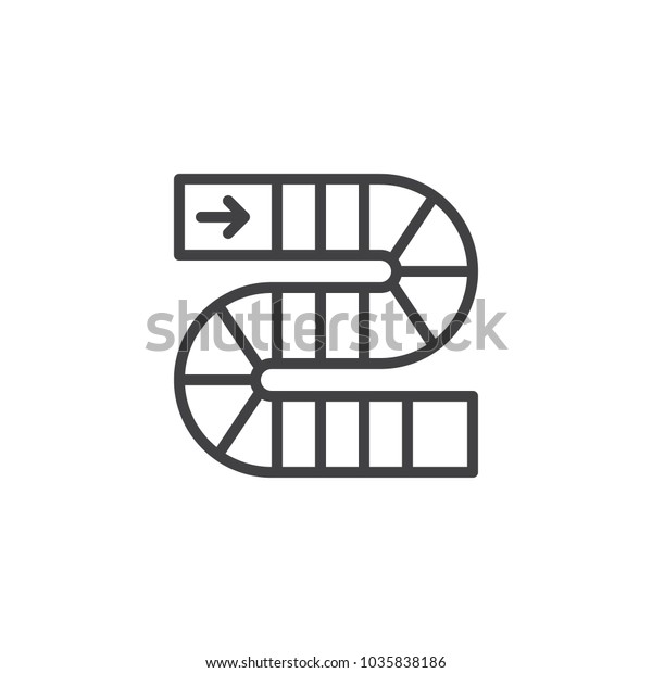 Pathway Board Game Outline Icon Linear Stock Vector (Royalty Free ...