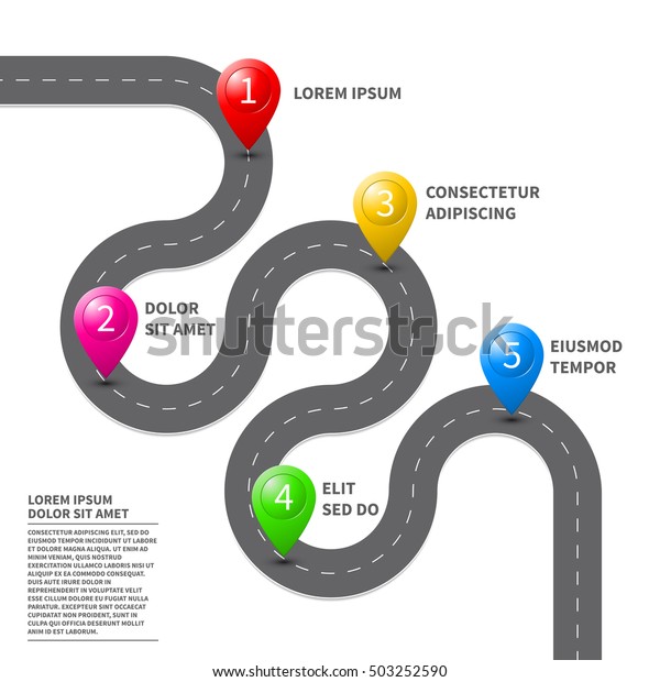 Pathway Roadmap Route Pin Icon On Stock Vector (Royalty Free) 503252590