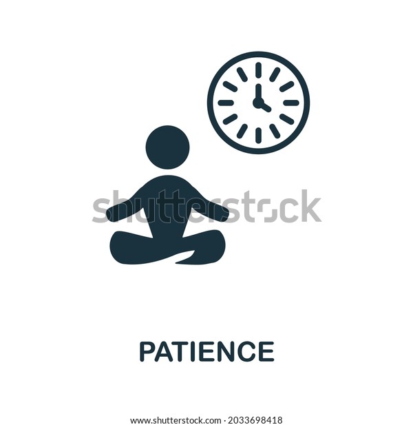 Patience Flat Icon Colored Sign Positive Stock Vector (Royalty Free ...