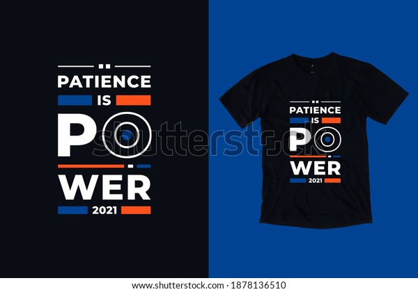 Patience Power Modern Geometric Typography Lettering Stock Vector ...