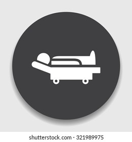 Patient Bed Icon Flat Illustration Patient Stock Vector (Royalty Free ...