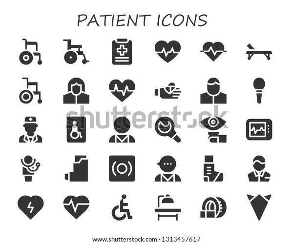 Patient Icon Set 30 Filled Patient Stock Vector (Royalty Free ...