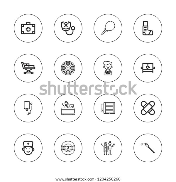Patient Icon Set Collection 16 Outline Stock Vector (Royalty Free ...