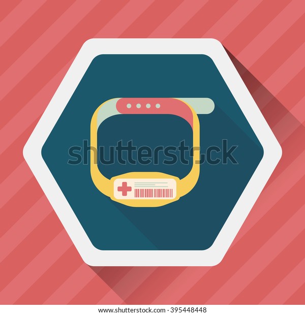 Patient Id Bracelet Flat Icon Long Stock Vector (Royalty Free) 395448448