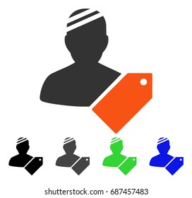 Patient Tag Flat Vector Illustration Colored Stock Vector (Royalty Free ...