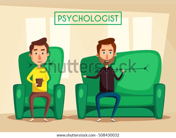 Patient Talking Psychologist Cartoon Vector Illustration Stock Vector ...