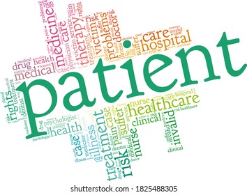 Patient Vector Illustration Word Cloud Isolated Stock Vector (Royalty ...