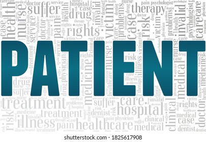Patient Vector Illustration Word Cloud Isolated Stock Vector (Royalty ...