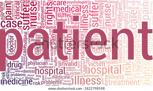 Patient Vector Illustration Word Cloud Isolated Stock Vector (Royalty ...