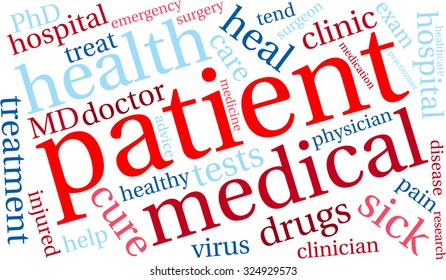 Patient Word Cloud On White Background: vector de stock (libre de ...