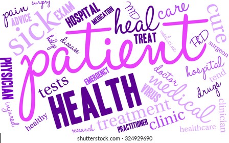 Patient Word Cloud On White Background Stock Vector (Royalty Free ...