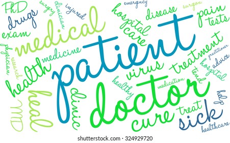 Patient Word Cloud On White Background: vector de stock (libre de ...