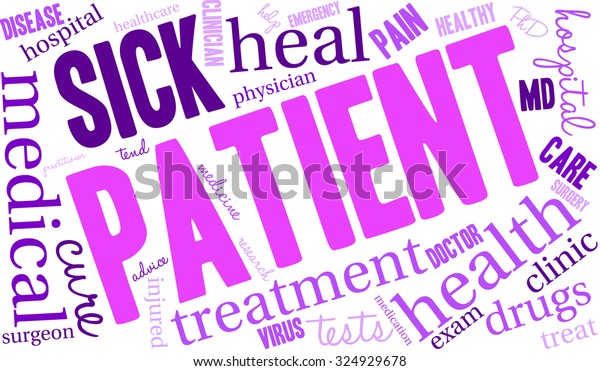 Patient Word Cloud On White Background Stock Vector (Royalty Free ...