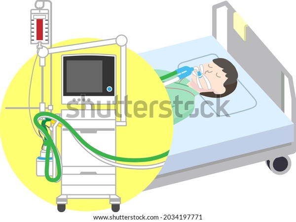 Patients Ventilator Medical Procedure Stock Vector (Royalty Free ...