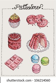 Patisserie Vector Stock Vector (Royalty Free) 106214060 | Shutterstock