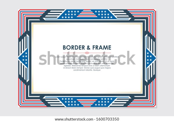 Patriotic Border Frame American Flag Style Stock Vector (Royalty Free ...
