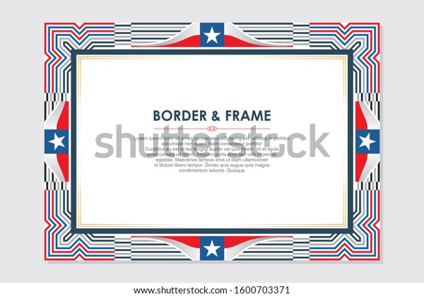 Patriotic Border Frame American Flag Style Stock Vector (Royalty Free ...