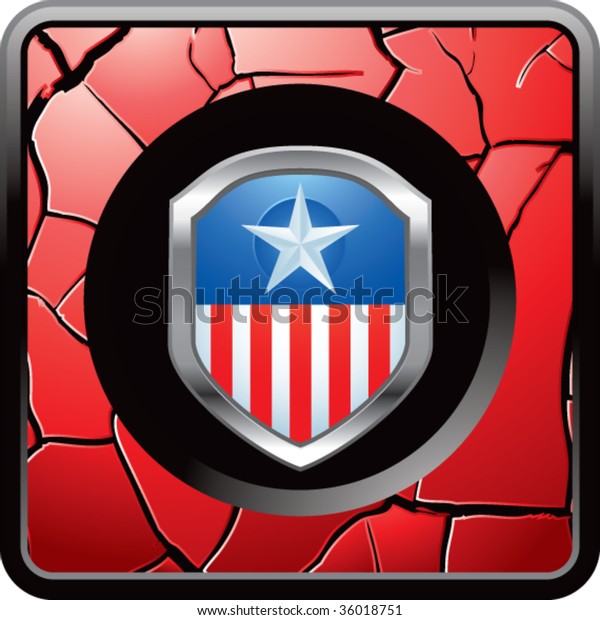 Patriotic Shield On Red Cracked Web Stock Vector (Royalty Free ...