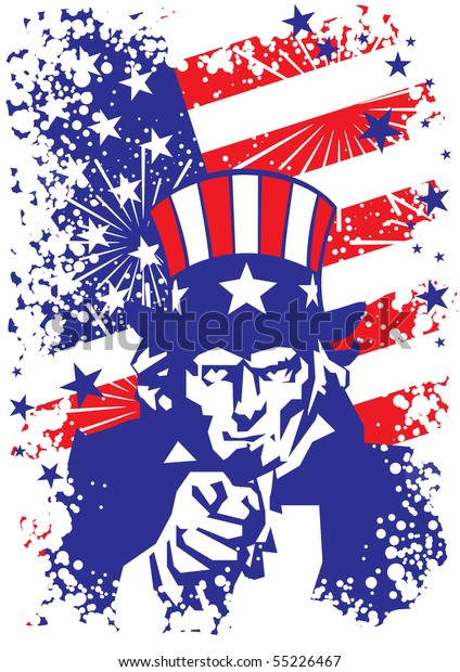 Patriotic Usa Background Uncle Sam Stock Vector (Royalty Free) 55226467