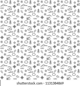 Pattern Adventure Nature Line Art Wallpaper Stock Vector (Royalty Free ...