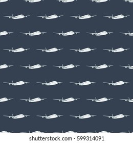Pattern Aircraft On Dark Blue Background Stock Vector (Royalty Free ...