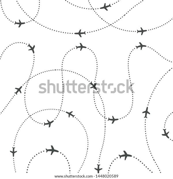 Pattern Aircraft Routes Airplane Trip Texture Stock Vector (Royalty ...