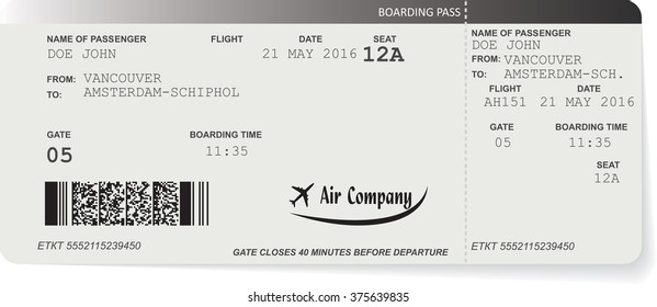 Vektor Stok Pattern Airline Boarding Pass Ticket Qr2 (Tanpa Royalti ...