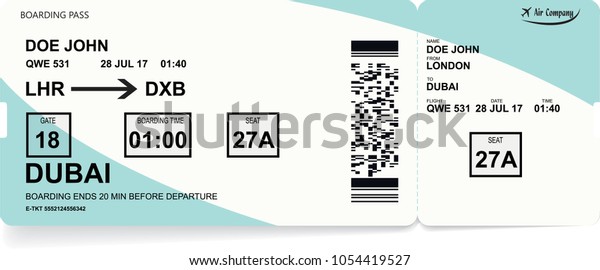 Pattern Airline Boarding Pass Ticket Concept Stock Vector (Royalty Free ...