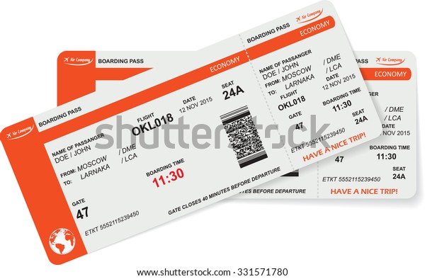 Modelo de pasaje de embarque de aerolíneas con código QR2. Concepto de ...