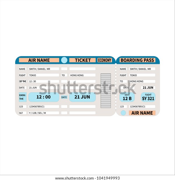 Pattern Boarding Pass Air Ticket Barcode Stock Vector (Royalty Free ...