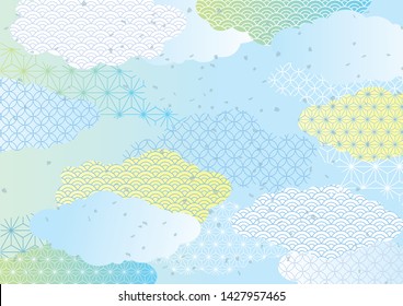 Pattern Cool Light Blue Japanese Pattern Stock Vector (Royalty Free ...