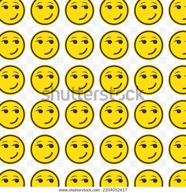 Pattern Cynical Face Emoticons Transparent Background Stock Vector ...