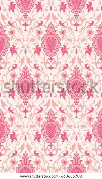 Pattern Damask Pink Filigree Ornament Elegant Stock Vector (Royalty ...