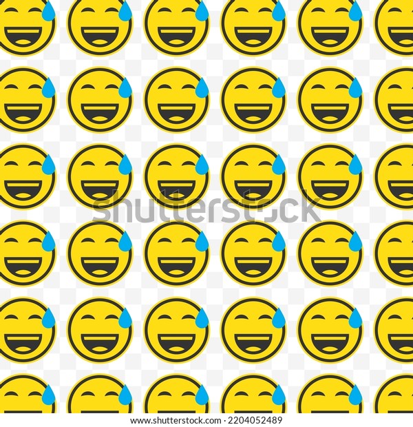 Pattern Embarrassed Laugh Emoticons Transparent Background: เวกเตอร์ ...