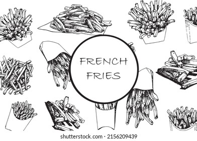 Pattern French Fries Text Middle Stylish Stock Vector (Royalty Free ...