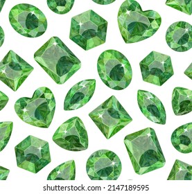 Pattern Green Crystals On White Background Stock Vector (Royalty Free ...