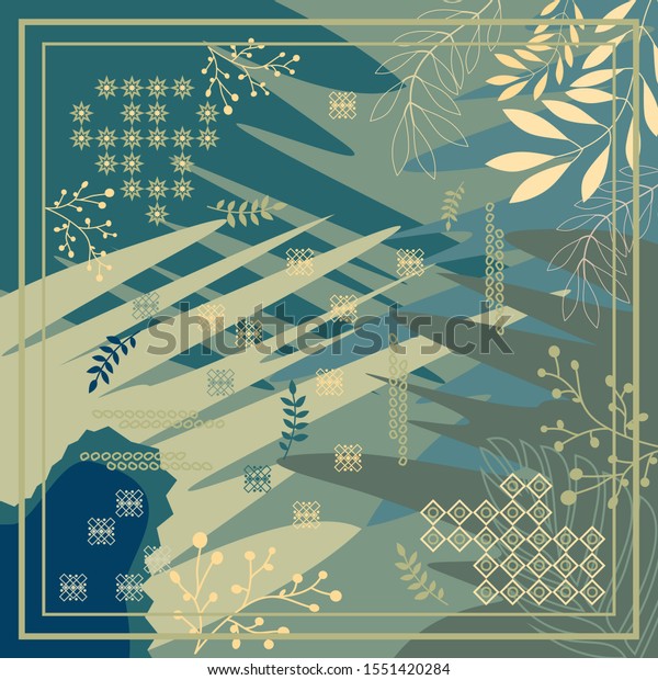Pattern Hijab Motif Design Foliage Design Stock Vector (Royalty Free ...