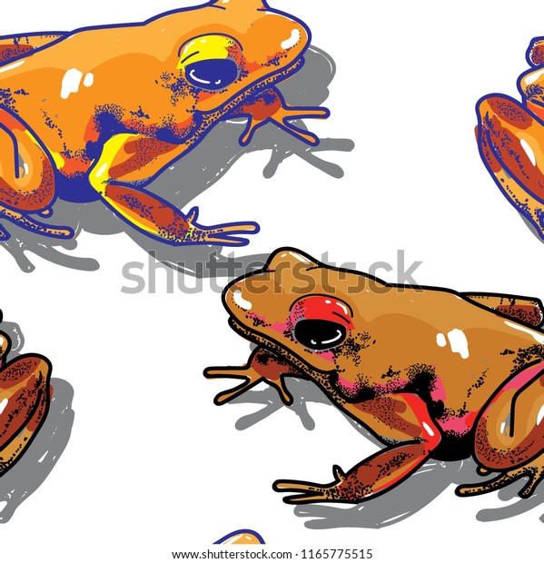 Pattern Poisonous Frogs Seamless Pattern Bright Stock Vector (Royalty ...