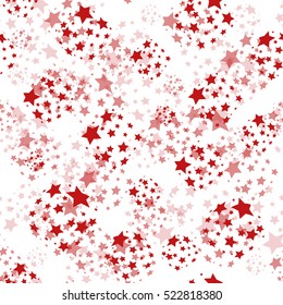 Pattern Red Stars Seamless White Background Stock Vector (Royalty Free ...