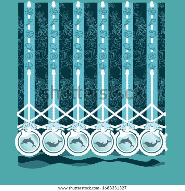 Pattern Sea Ocean Dolphin Clam Water Stock Vector (Royalty Free ...