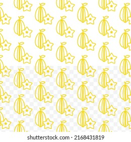 Pattern Starfruit Yellow Color On Transparent Stock Vector (Royalty ...