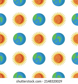 Pattern Sun Earth On White Background Stock Vector (Royalty Free ...