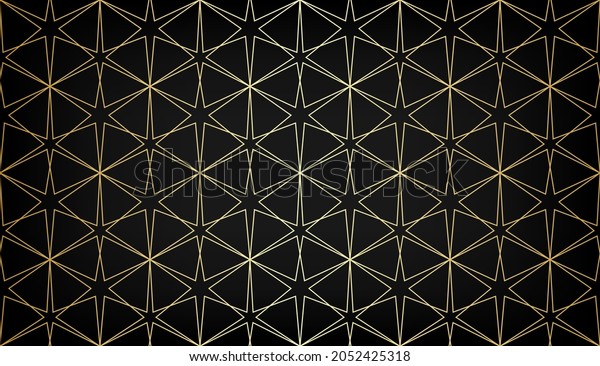 Pattern Thin Golden Straight Lines Stars Stock Vector (Royalty Free ...