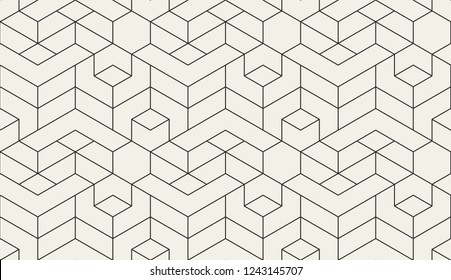 Pattern Thin Straight Lines Geometric Shapes Stock Vector (Royalty Free ...